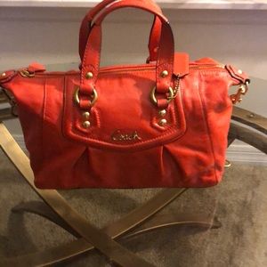 Bags | Coach Orange Tote Bag | Poshmark